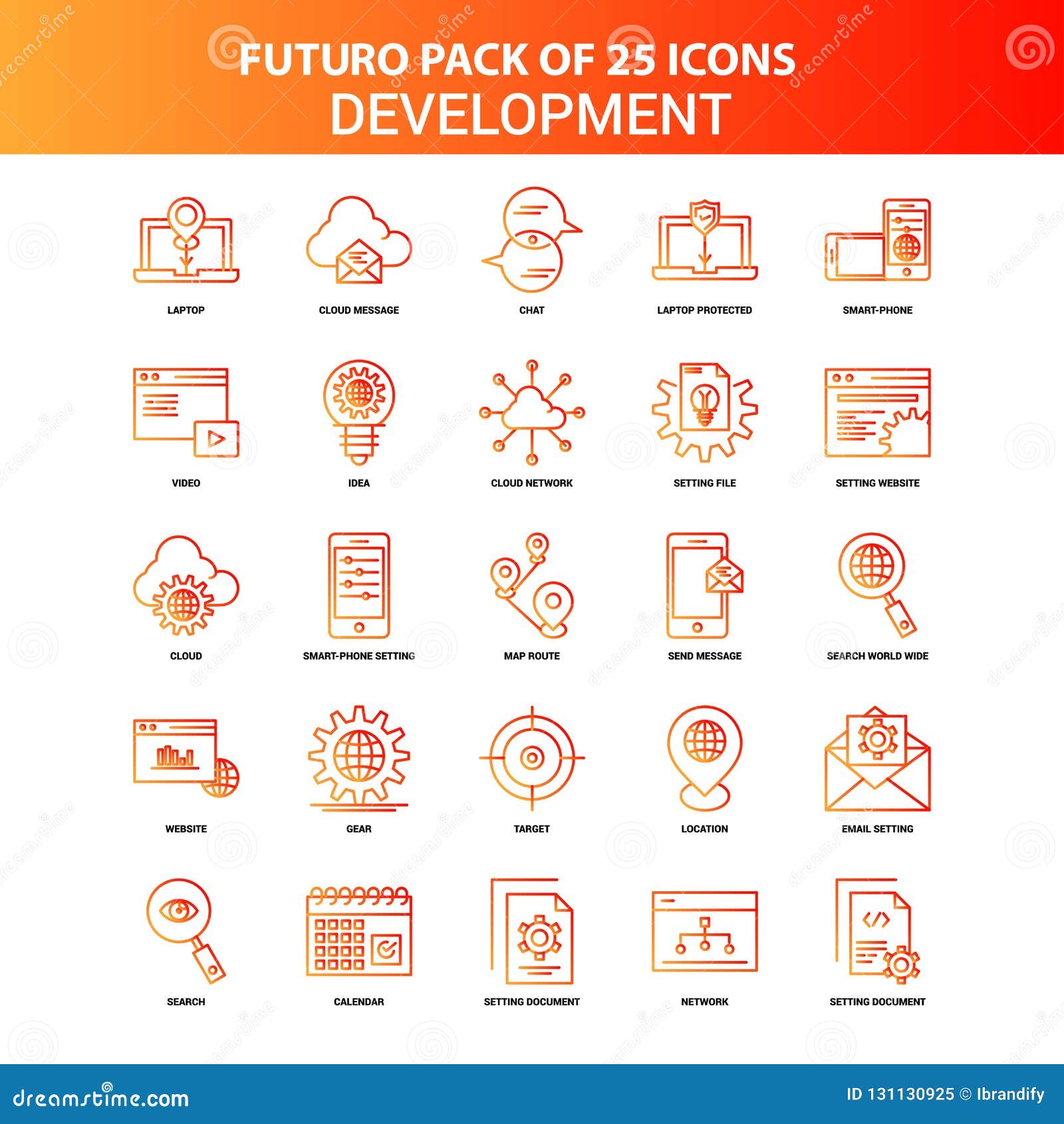 Orange Futuro 25 Development Icon Set Stock Vector - Illustration of ... Orange Futuro 25 Development Icon Set Stock Vector - Illustration of ...