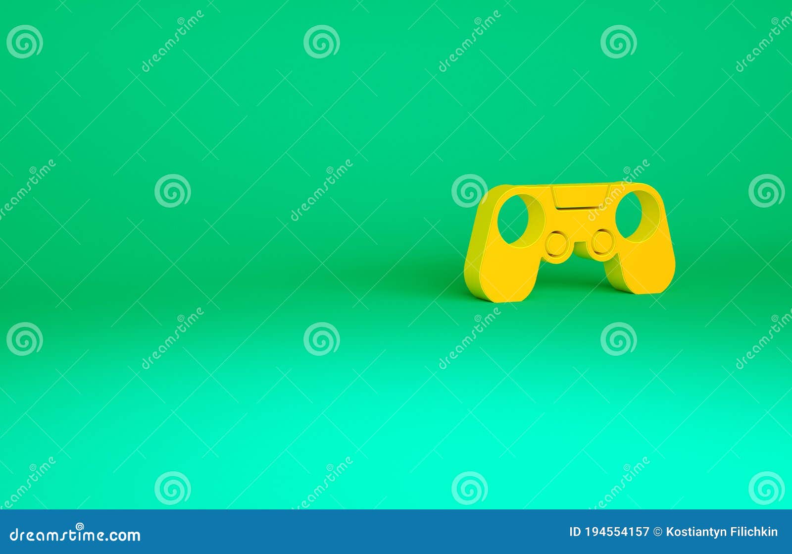 Orange Gamepad Icon Isolated on Green Background. Game Controller ...
