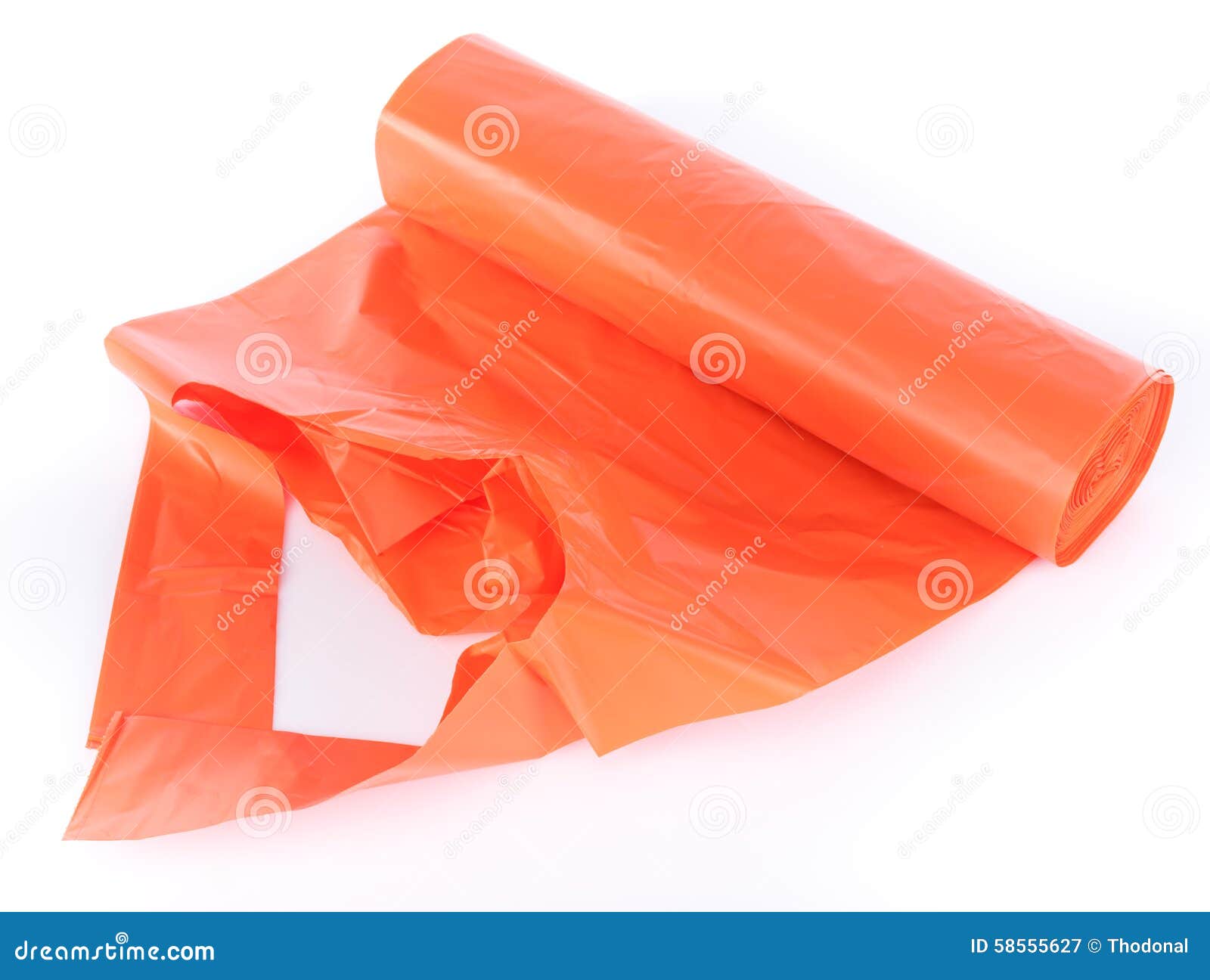 Orange garbage bag stock image. Image of white, waste - 58555627