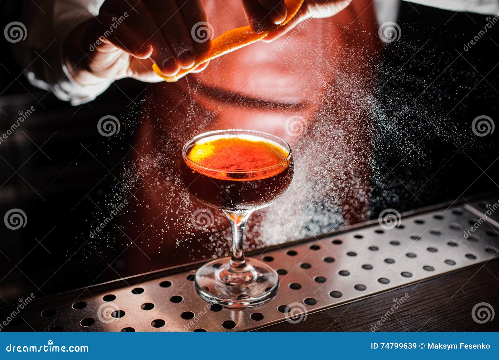Orange Garnish Spray Over a Drink Stock Image - Image of whiskey ...