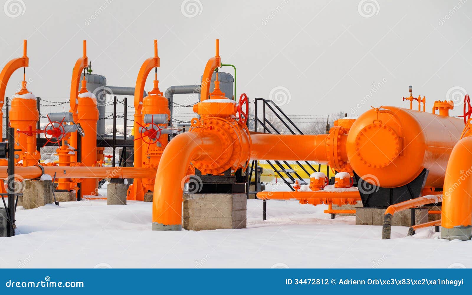 Orange gas pipe stock photo. Image of pipe, equipment - 34472812