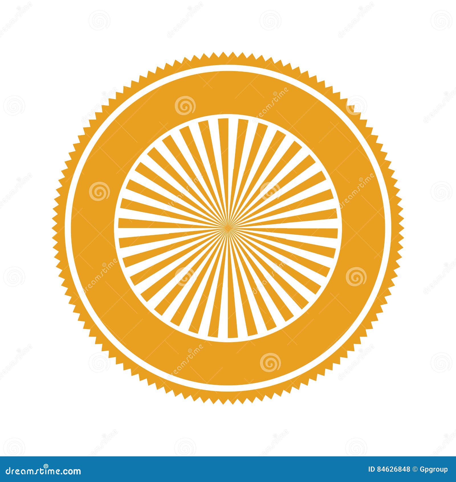 Orange Gear Abstract Art Deco Emblem with Stripeds Stock Vector ...