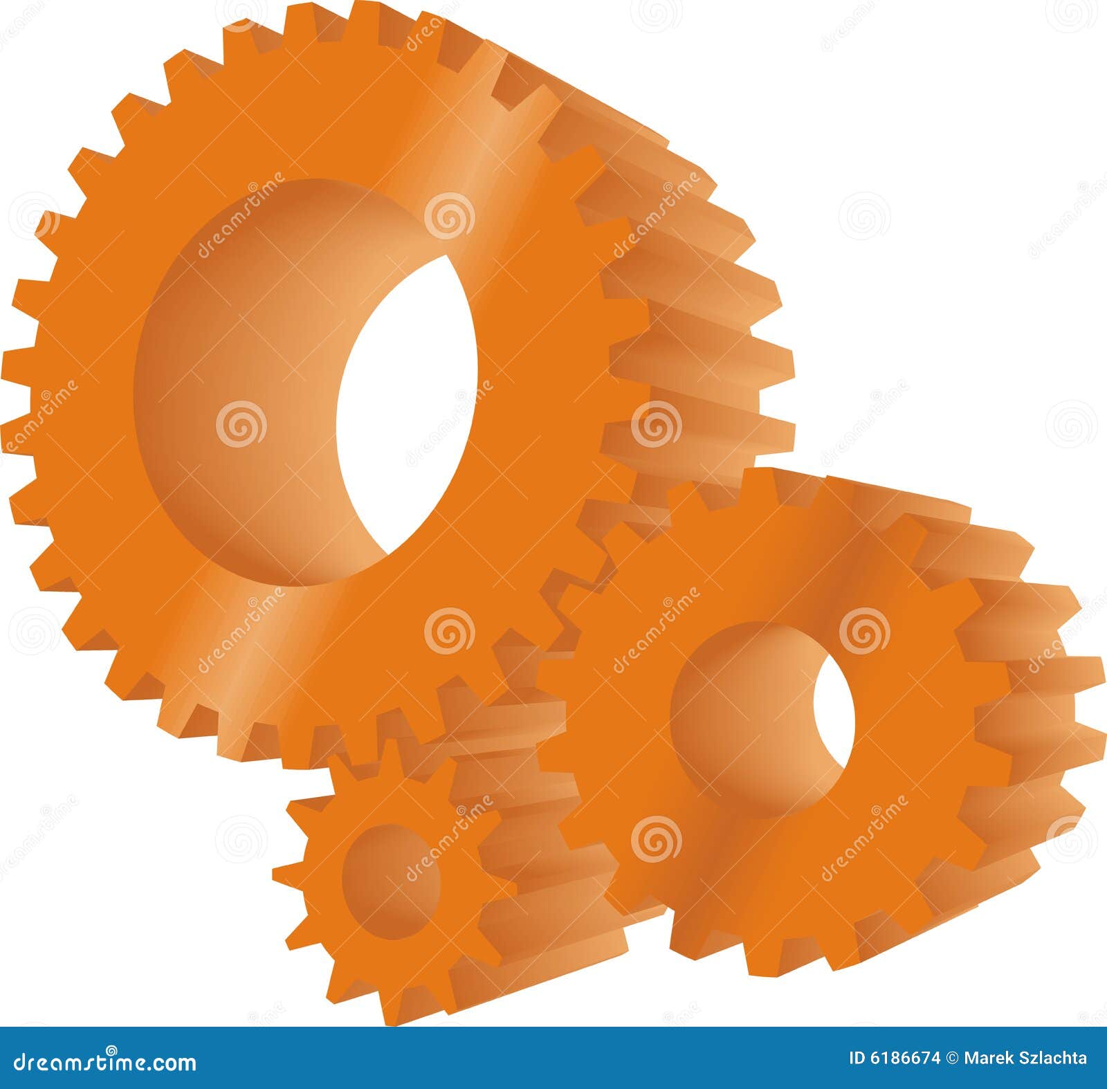 Orange gears stock vector. Illustration of gearing, gears - 6186674