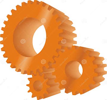 Orange gears stock vector. Illustration of gearing, gears - 6186674