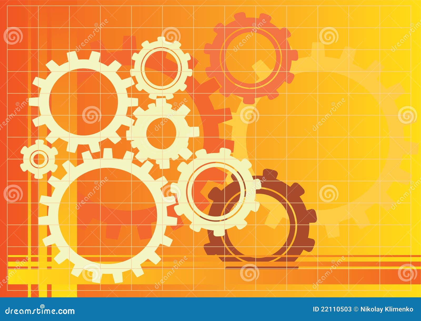 Orange Gears Background Illustration Stock Vector - Illustration of ...