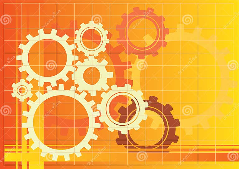 Orange Gears Background Illustration Stock Vector - Illustration of ...