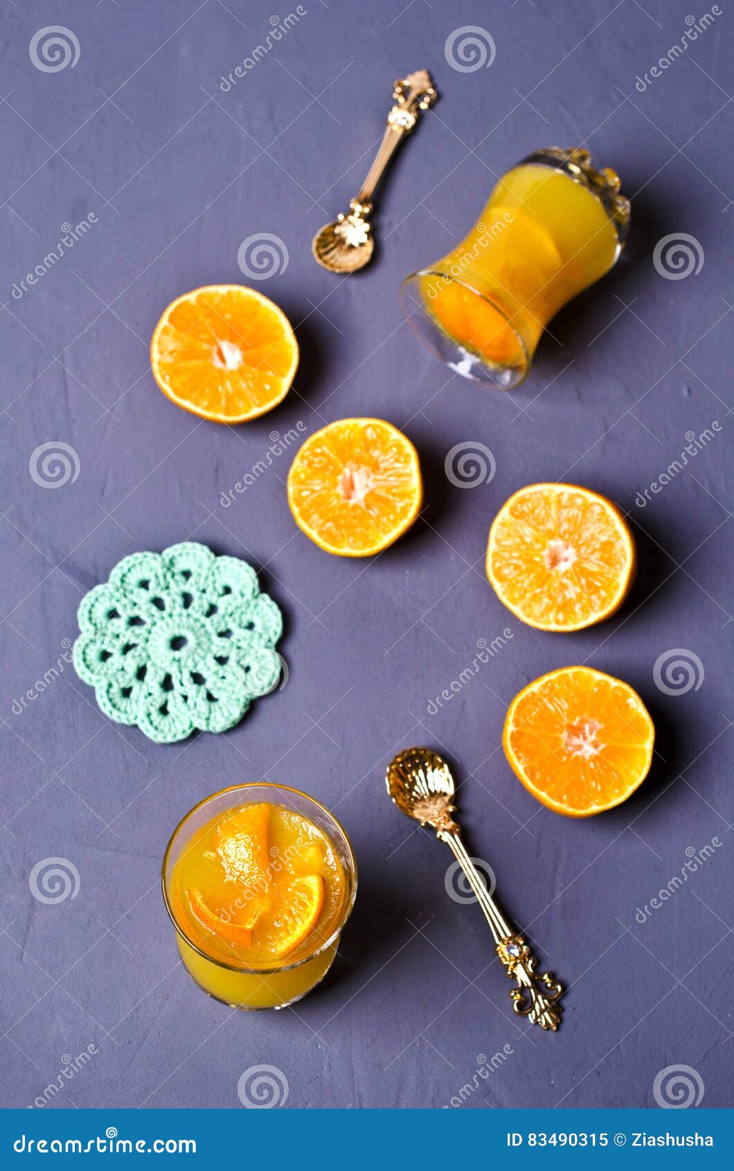 Orange Gelee im Glas stockbild. Bild von nachtisch, feinschmecker ...