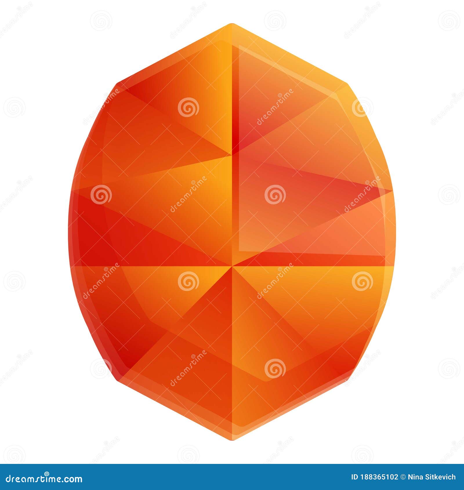 Orange Gem Shape Icon, Cartoon Style Stock Vector - Illustration of ...