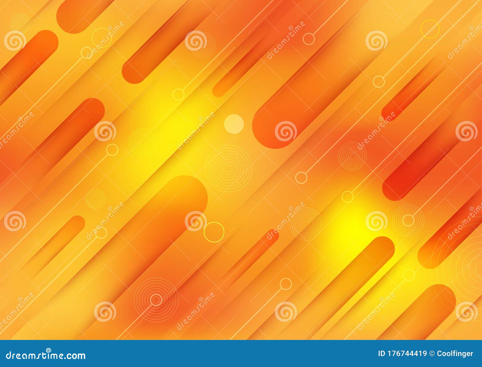 Orange Geometric Background with Dynamic Shapes Stock Vector ...