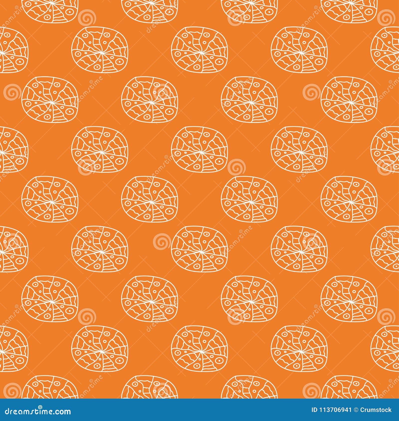 Orange Geometric Ornament. Seamless Pattern Stock Vector - Illustration ...