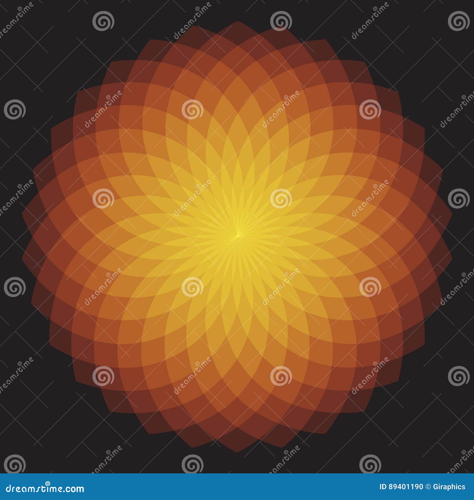 Orange Geometric Sunburst stock vector. Illustration of vector - 89401190
