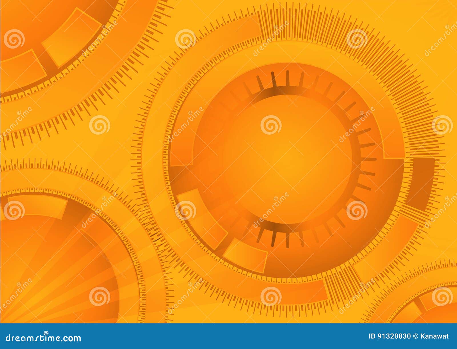 Orange Geometric Technology Background with Circle Shape. Vector ...