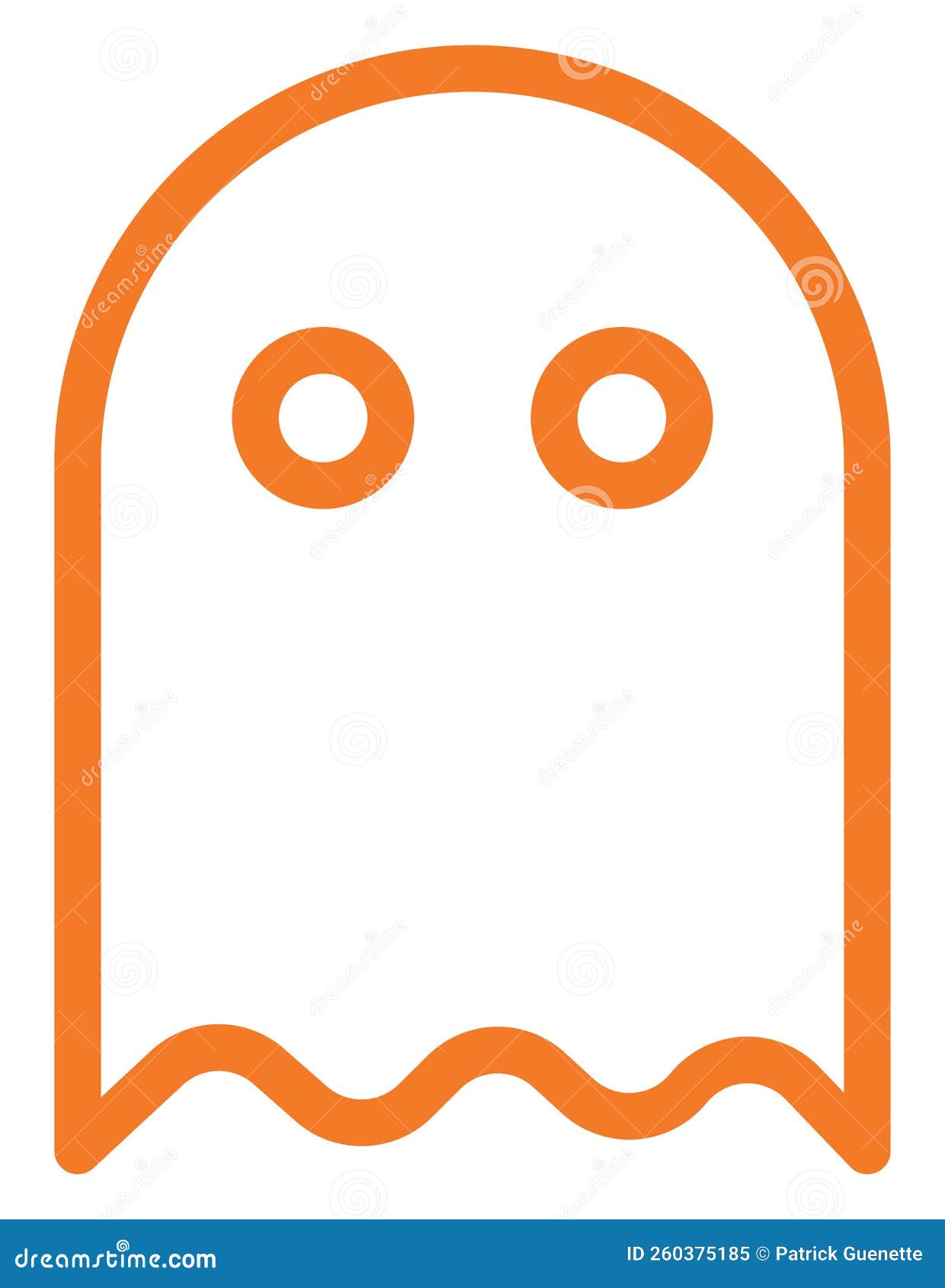 Orange ghost, icon stock vector. Illustration of cute - 260375185