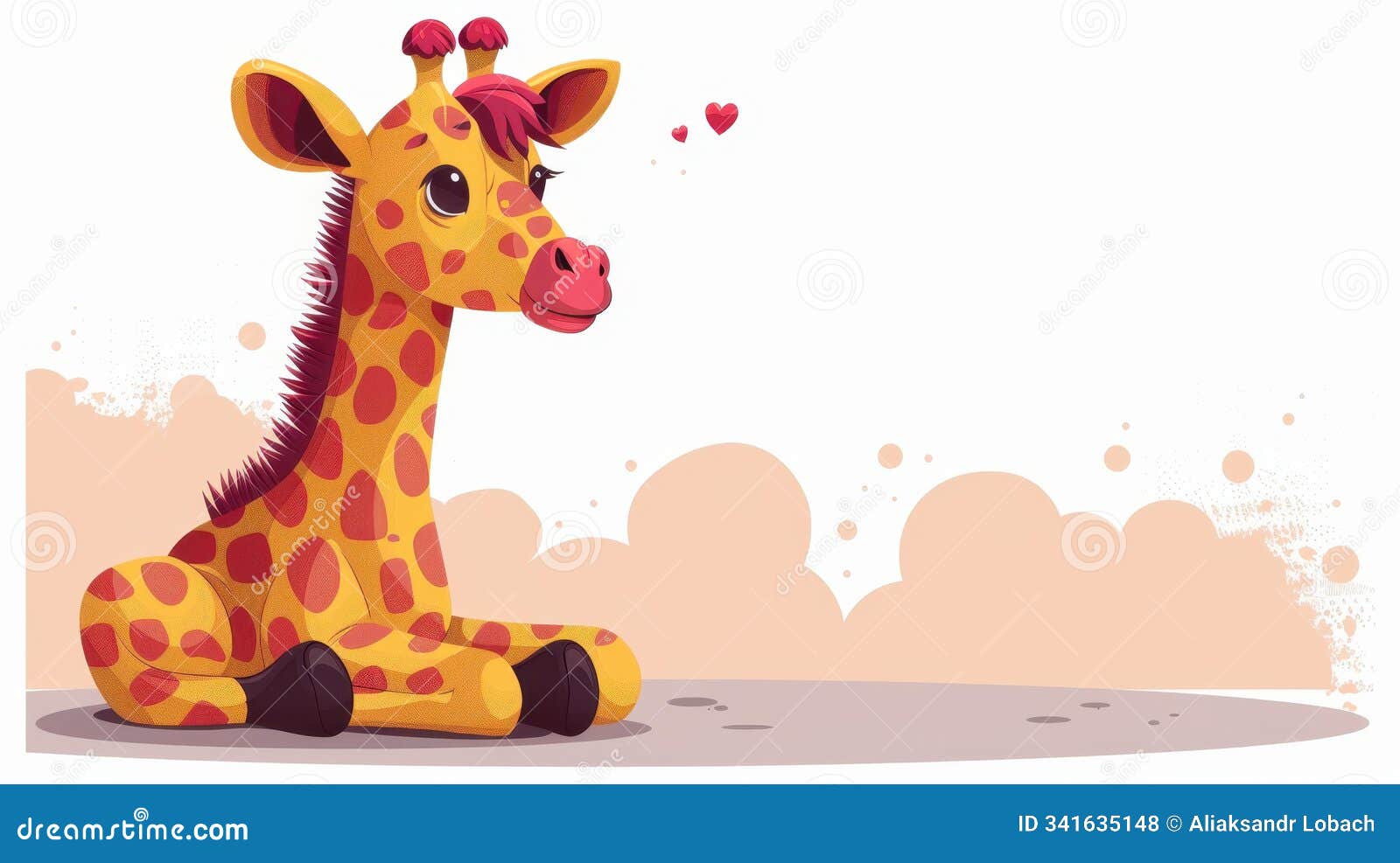 Orange Giraffe Isolated on White Background. Illustration Stock ...