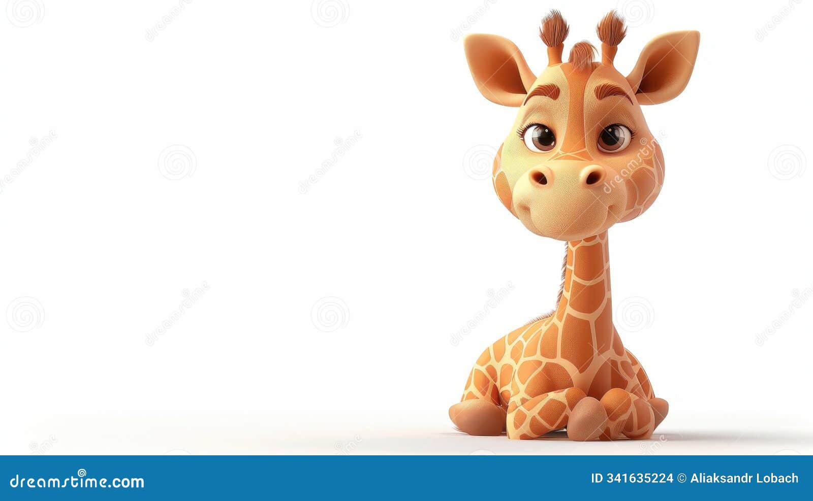 Orange Giraffe Isolated on White Background. Illustration Stock ...