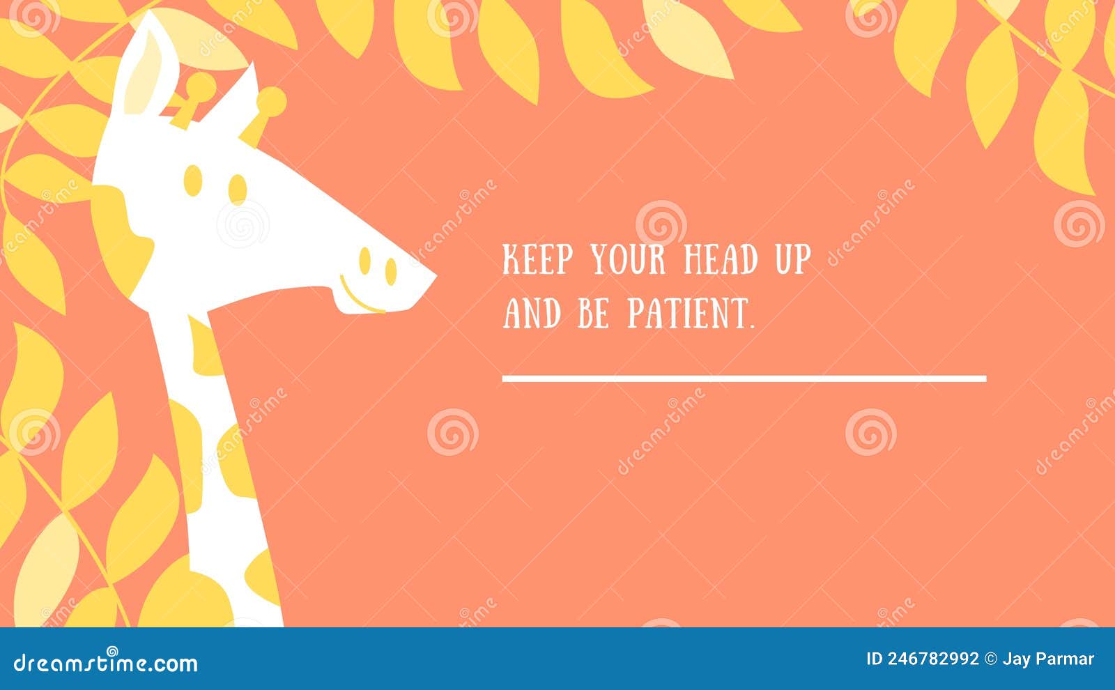 Orange Giraffe Motivational Desktop Wallpaper Stock Illustration ...