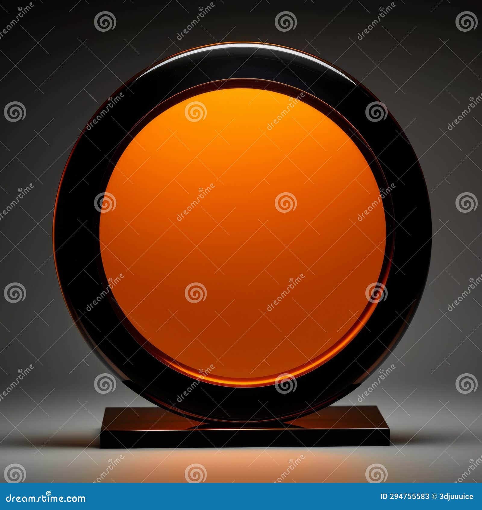 Orange Glass Minimalistic Round Picture Frame. Stock Illustration ...