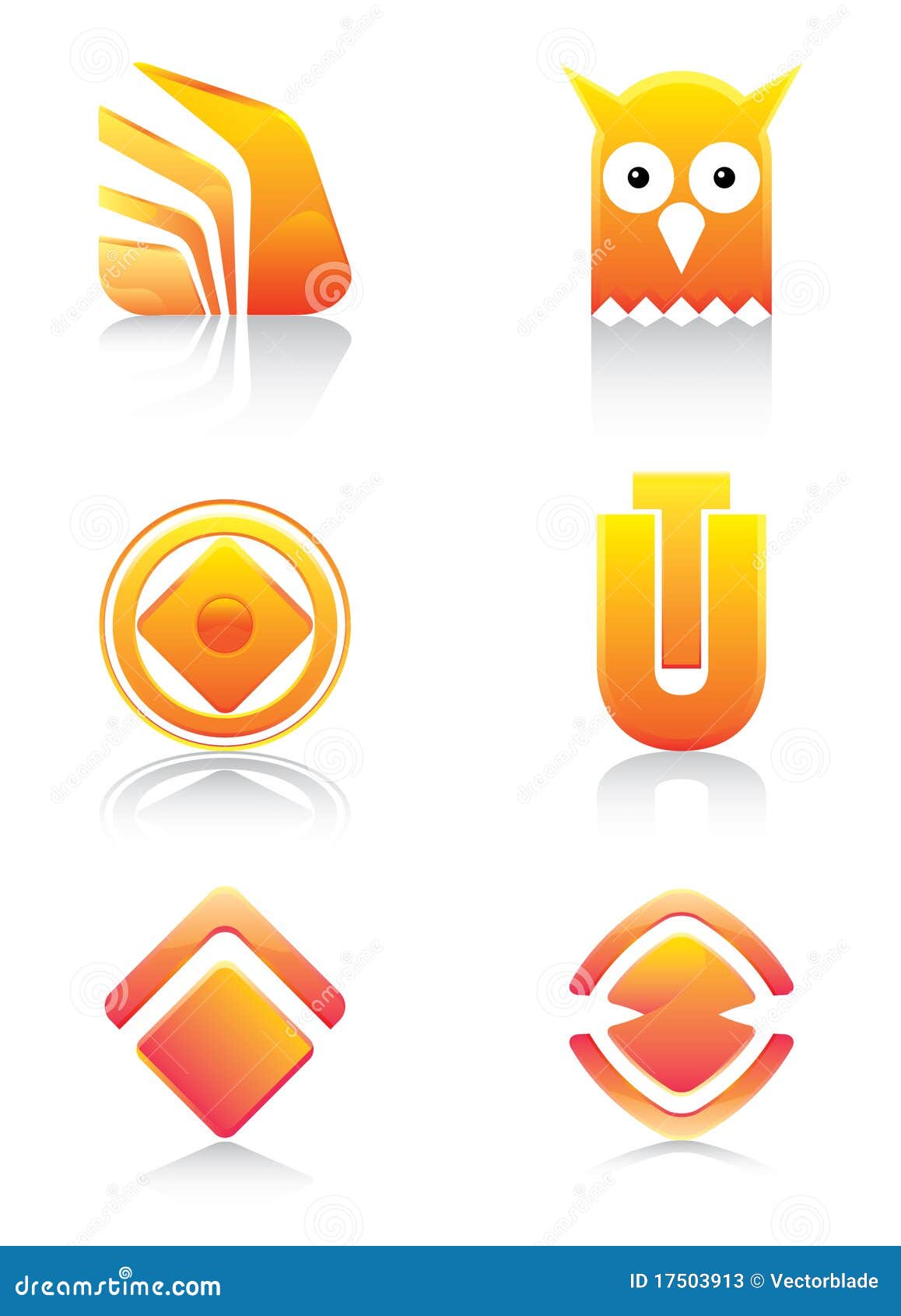 Orange Glatte Zeichen Und Symbolset Vektor Abbildung - Illustration von ...