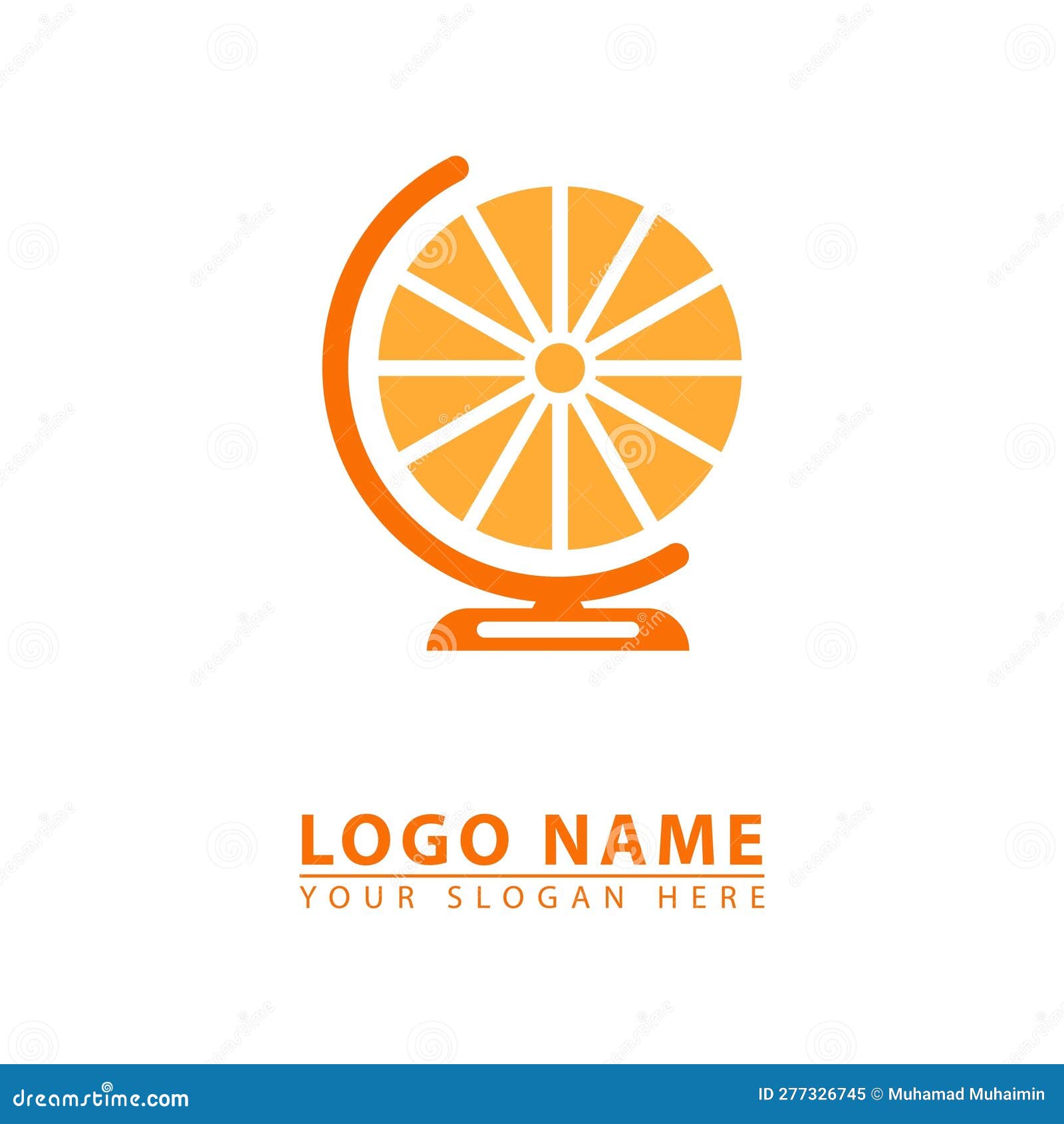 Orange and Globe Vector Logo Icon Stock Vector - Illustration of ...