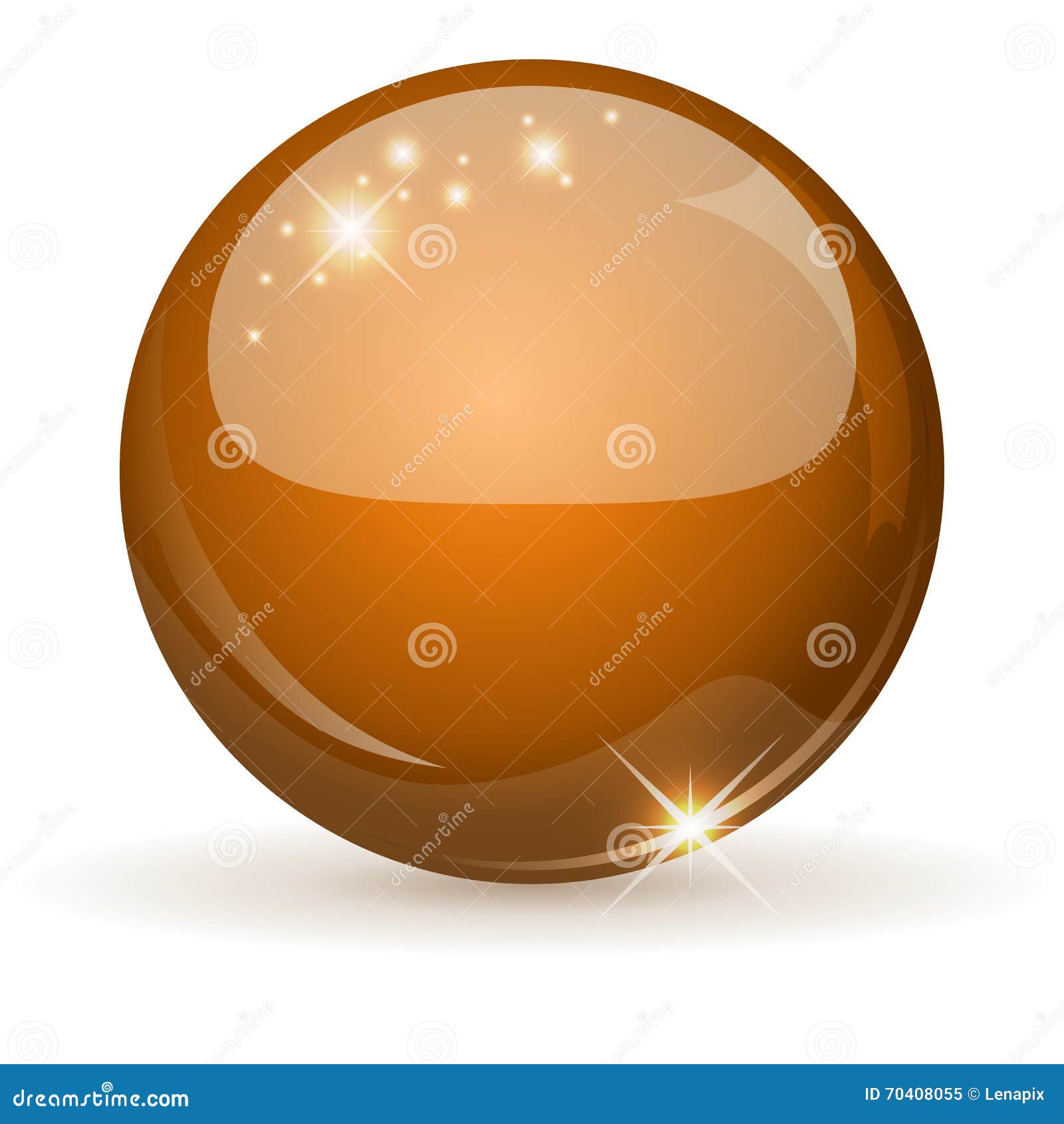 Orange glossy sphere stock vector. Illustration of clear - 70408055