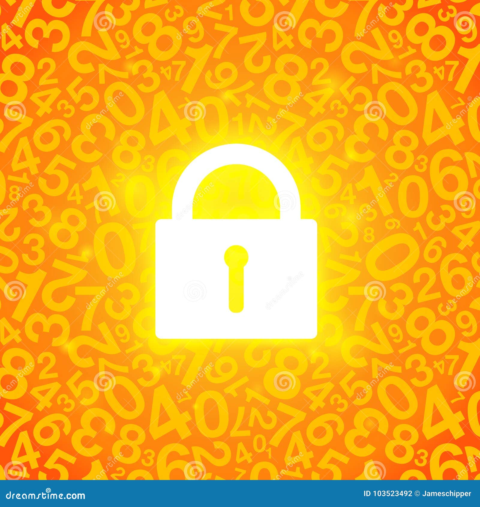 Orange Glowing Lock and Map Stock Vector - Illustration of style, code ...
