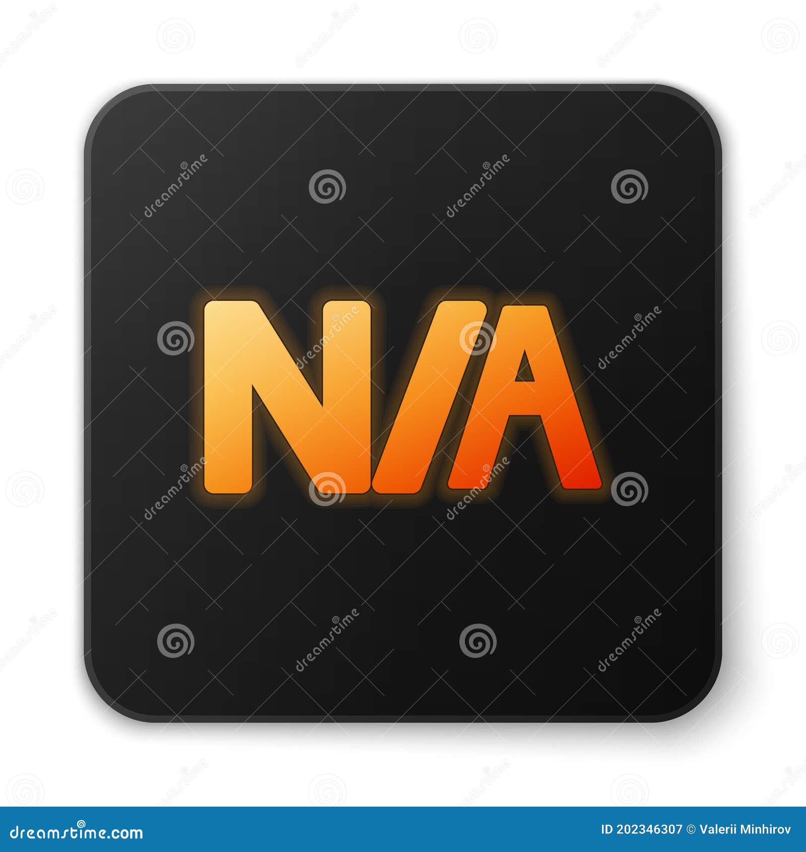 Orange Glowing Neon Not Applicable Icon Isolated on White Background ...