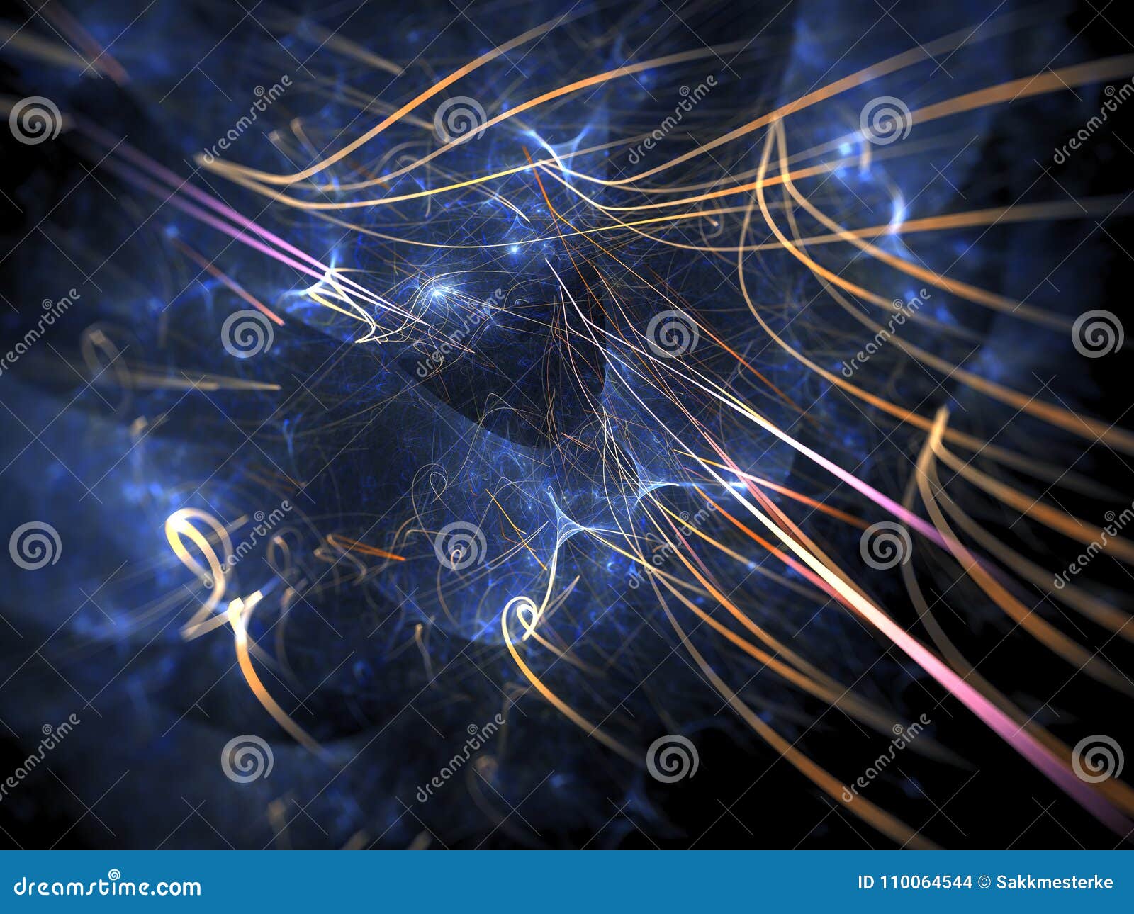 Orange Glowing Particle Trajectories in Quantum World Stock ...