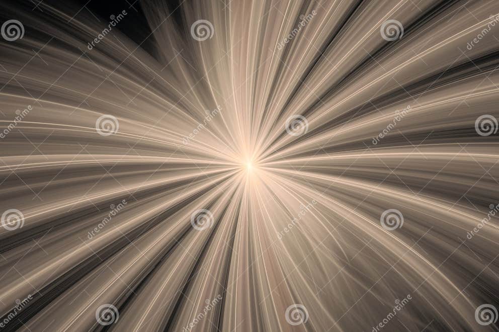 Orange Glowing Pattern of Curved Rays from the Center on a Black ...