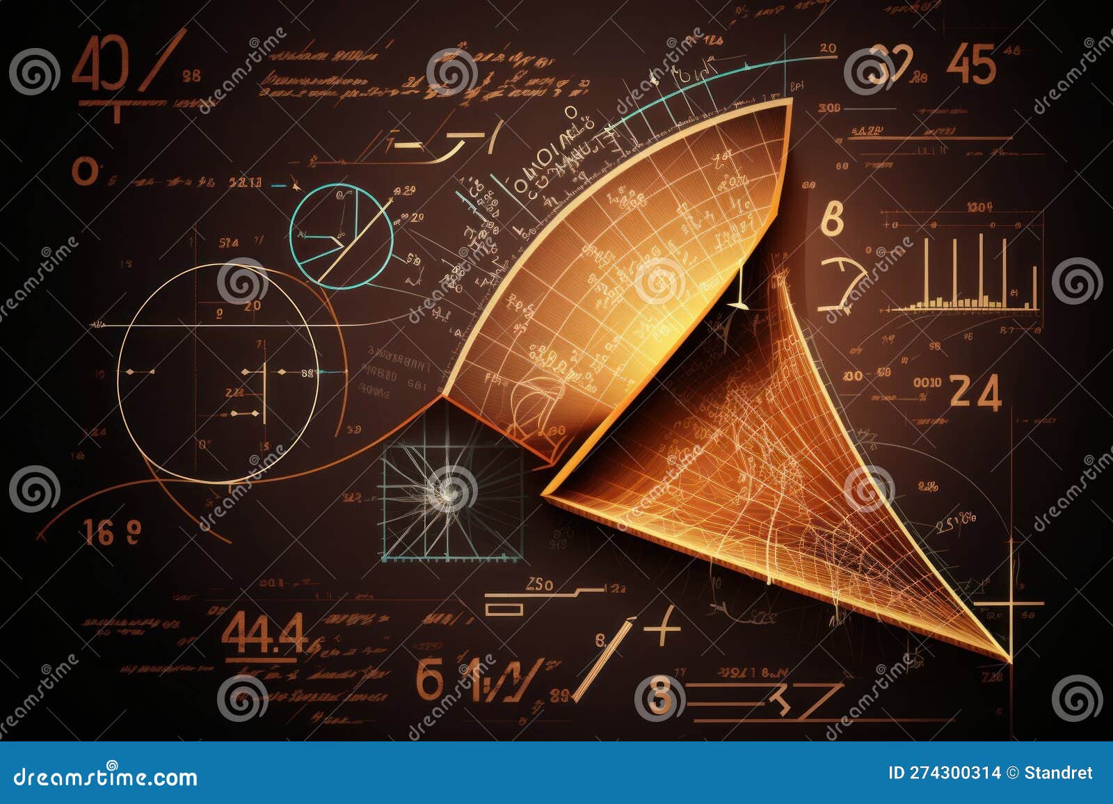 Orange Gold Colored Mathematical Formulas And Calculations Beautiful