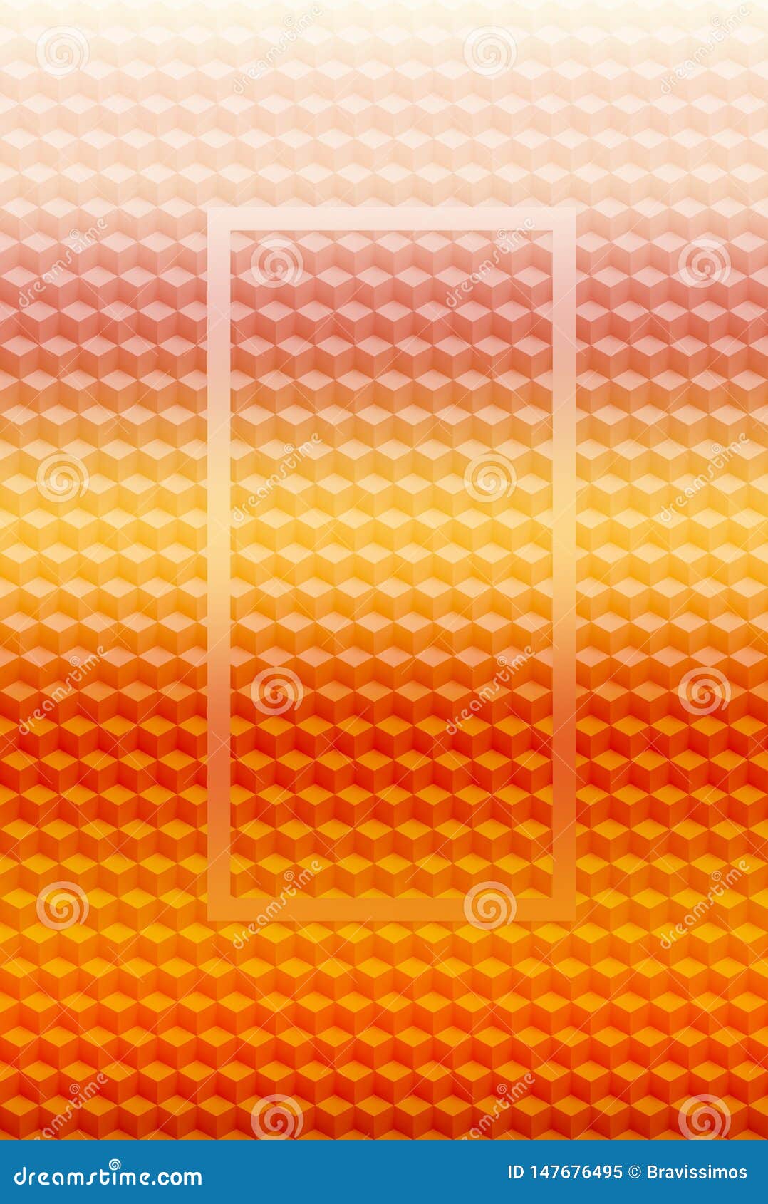 Orange Gold Geometric Cube 3D Pattern Background, Illustration 3d Stock ...