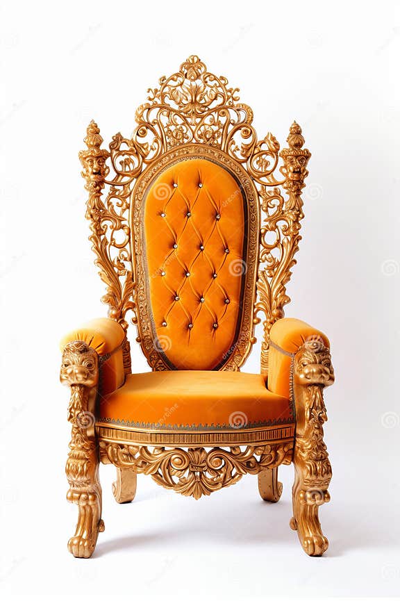 Orange and Gold Throne on Black Stock Illustration - Illustration of ...