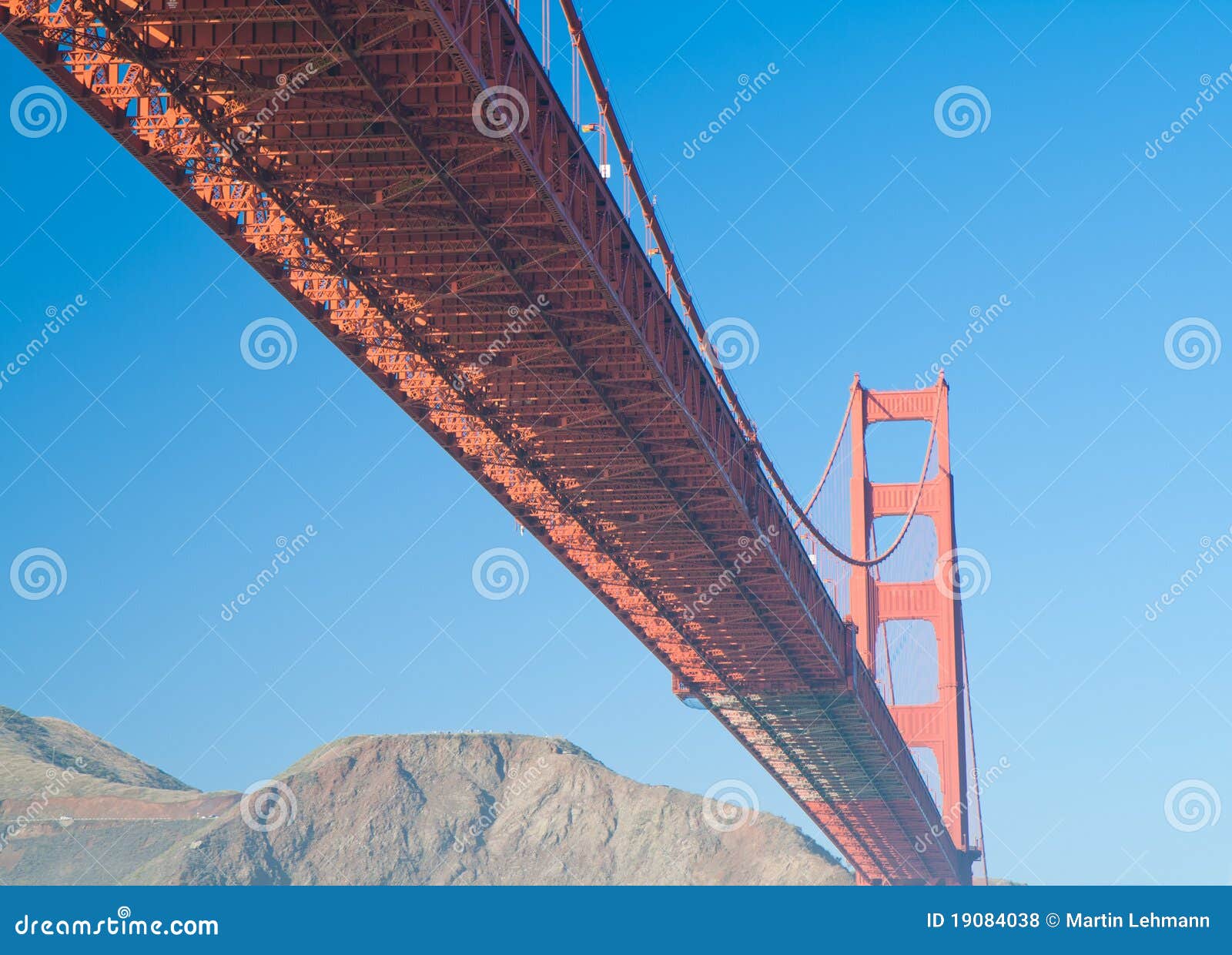 Orange Golden Gate Bridge Seen from Stock Photo - Image of orange ...