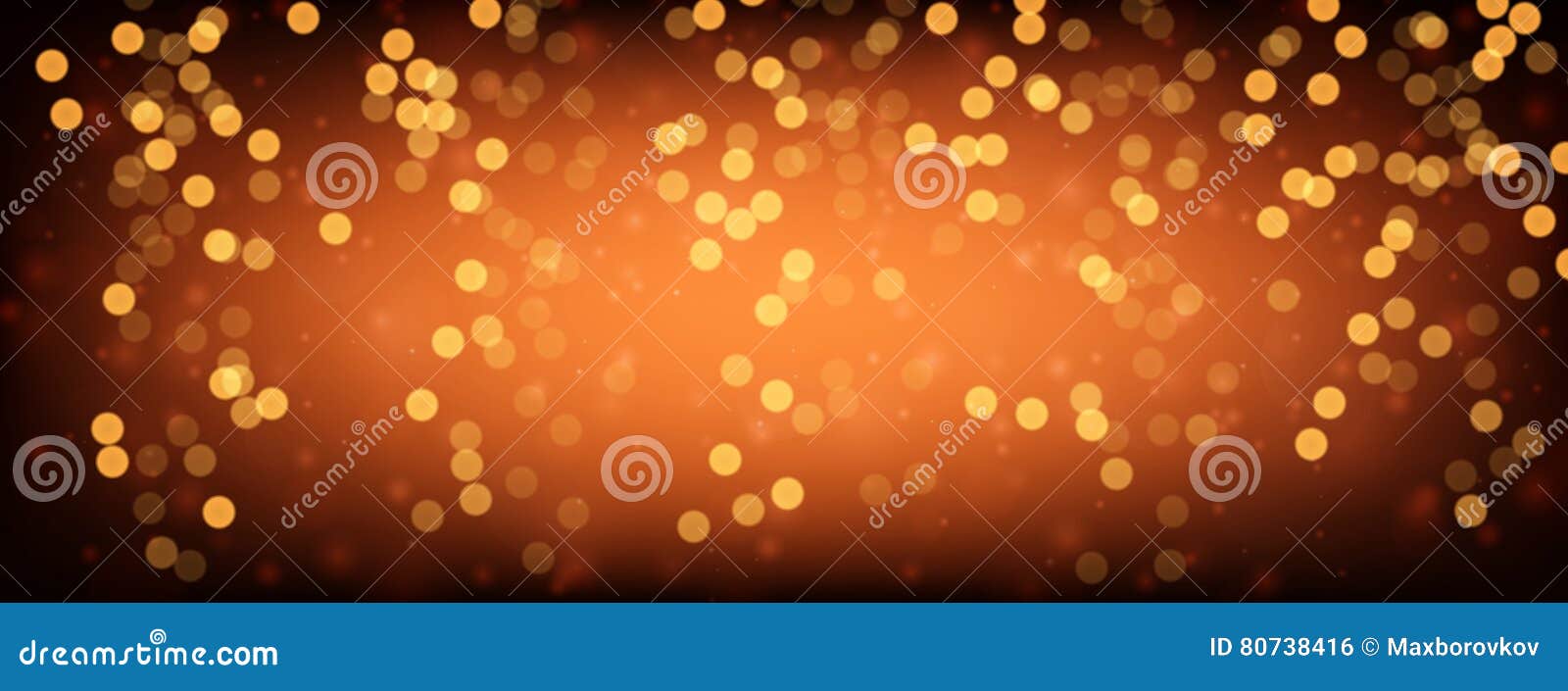Orange and Golden Luminous Banner. Stock Vector - Illustration of ...