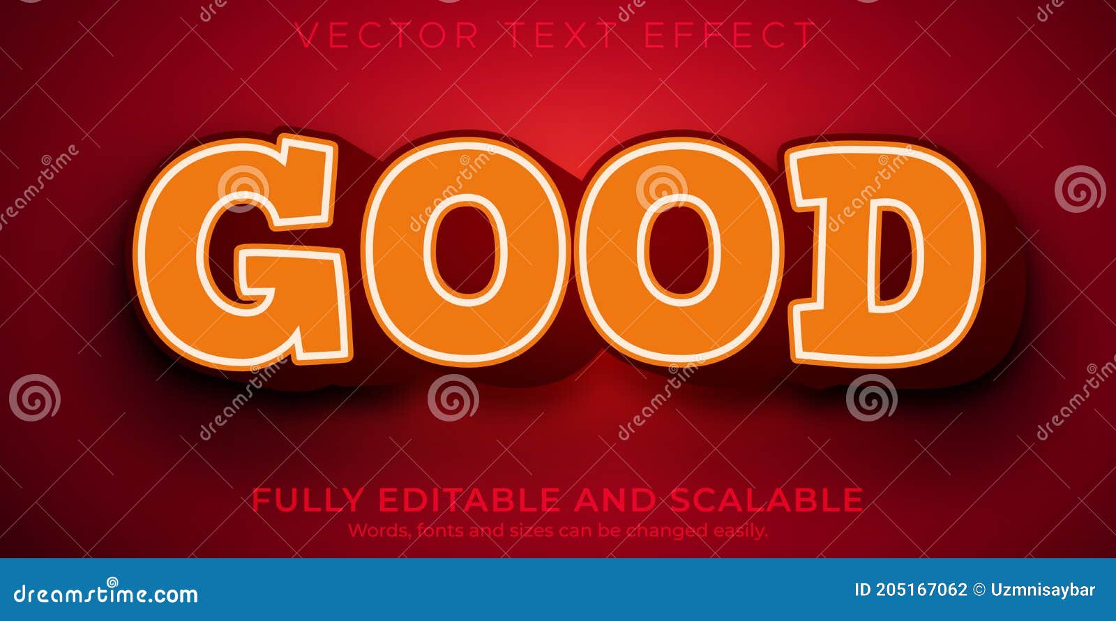 Orange Good Editable Text Effect Editable Text Style Stock Vector ...