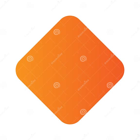Orange Gradient Rhombus with Rounded Corners Brochure Element Design ...