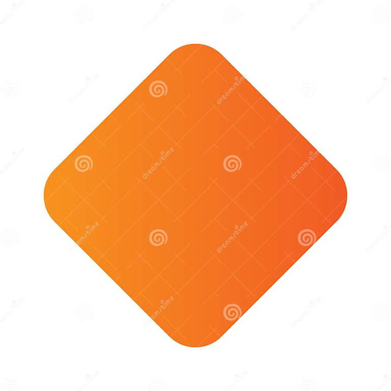 Orange Gradient Rhombus with Rounded Corners Brochure Element Design ...