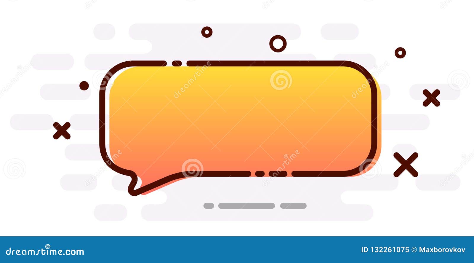 Orange Gradient Speech Bubble on White Background. Stock Vector ...