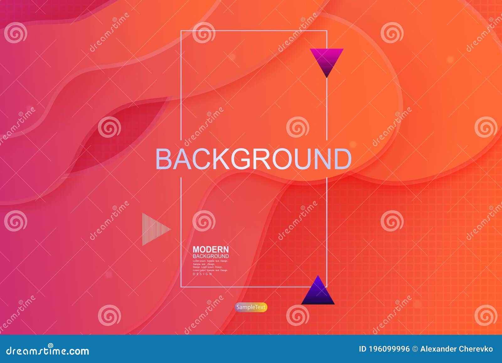 Orange Gradient Texture Composition with Oval Abstract Shapes Stock ...