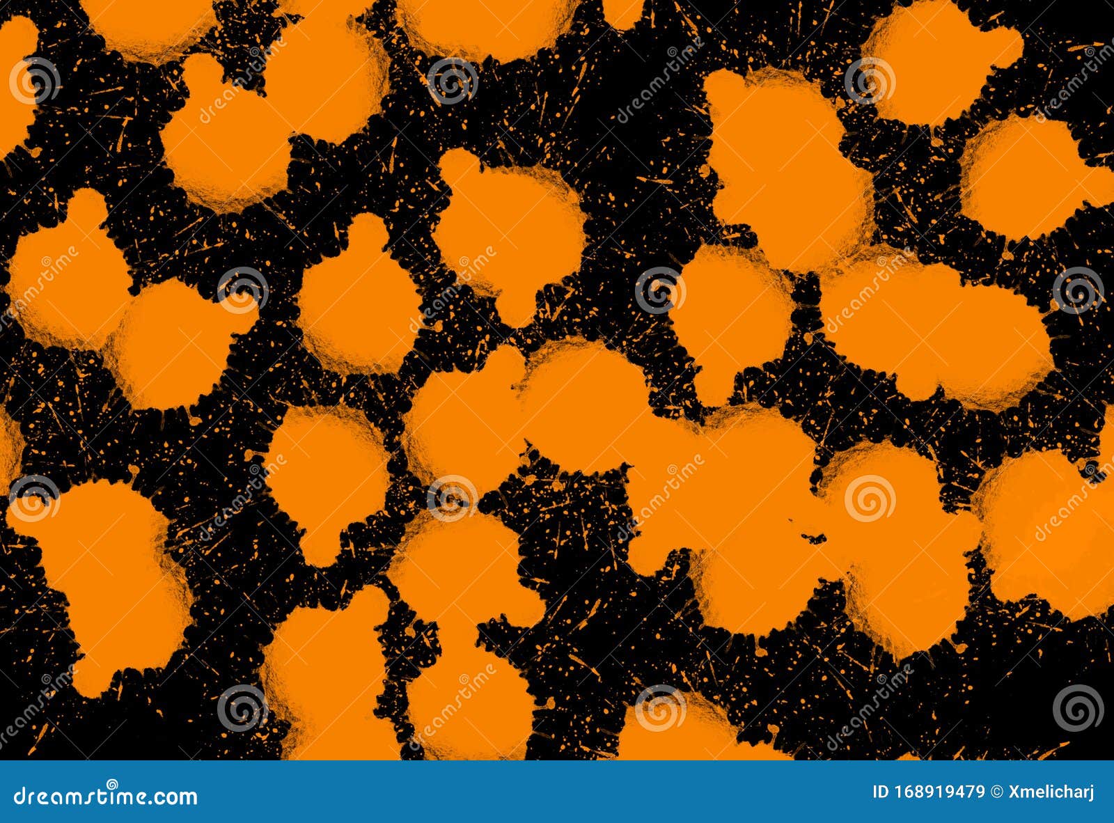Orange Graffiti Circles on Black Background Stock Illustration ...