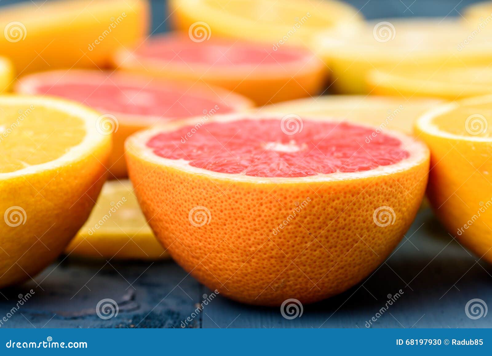 Orange, Grapefruit and Lemon Citrus Fruit Slices Stock Photo - Image of ...