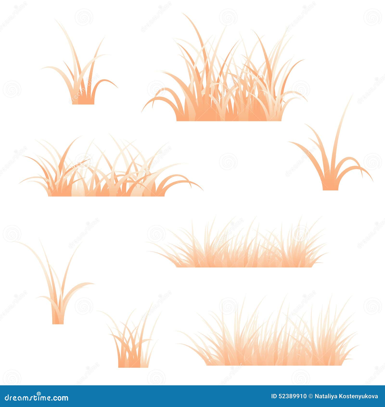Orange grass stock vector. Illustration of plain, front - 52389910