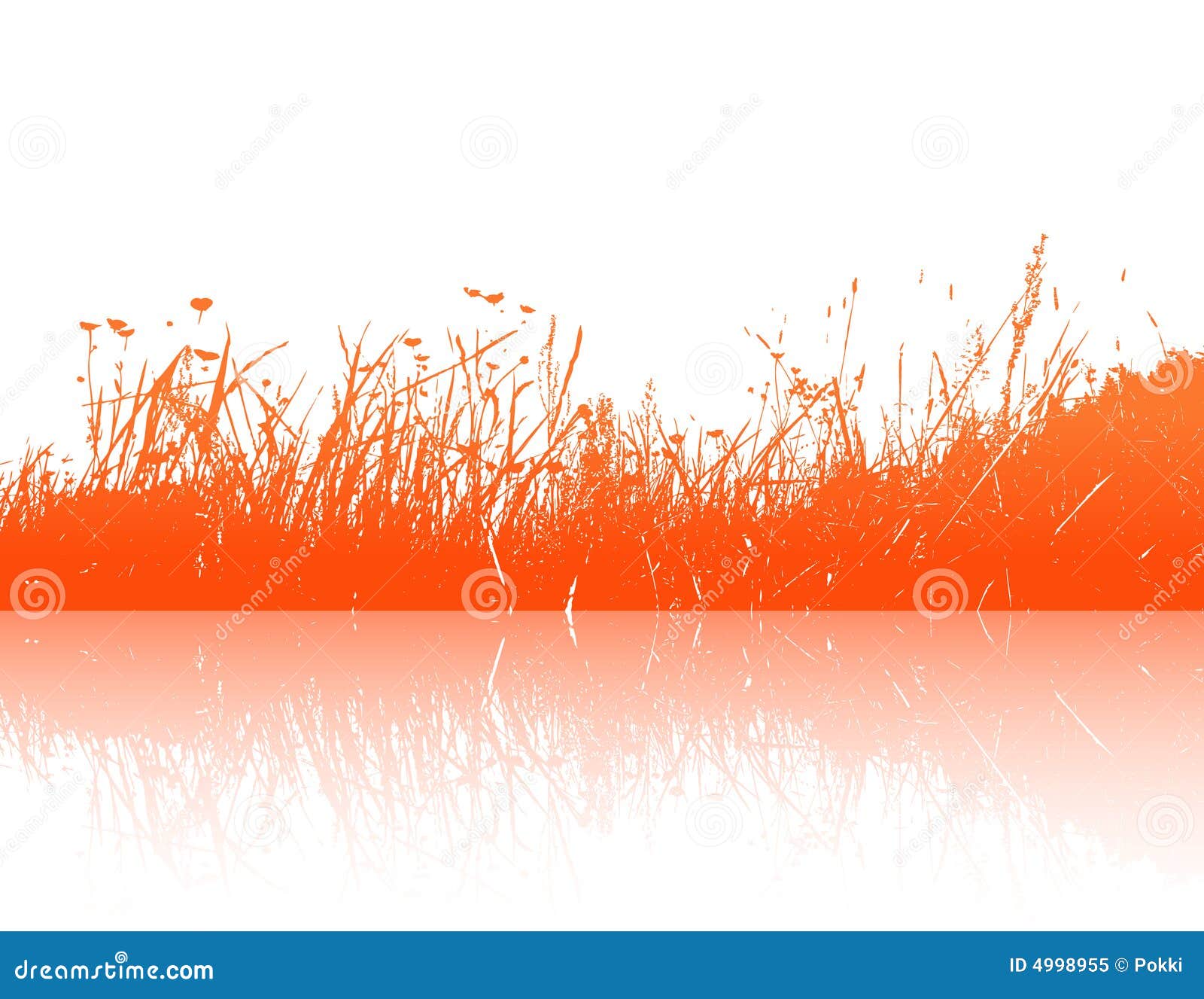 Orange Grass Reflection. Vector Stock Vector - Illustration of ...