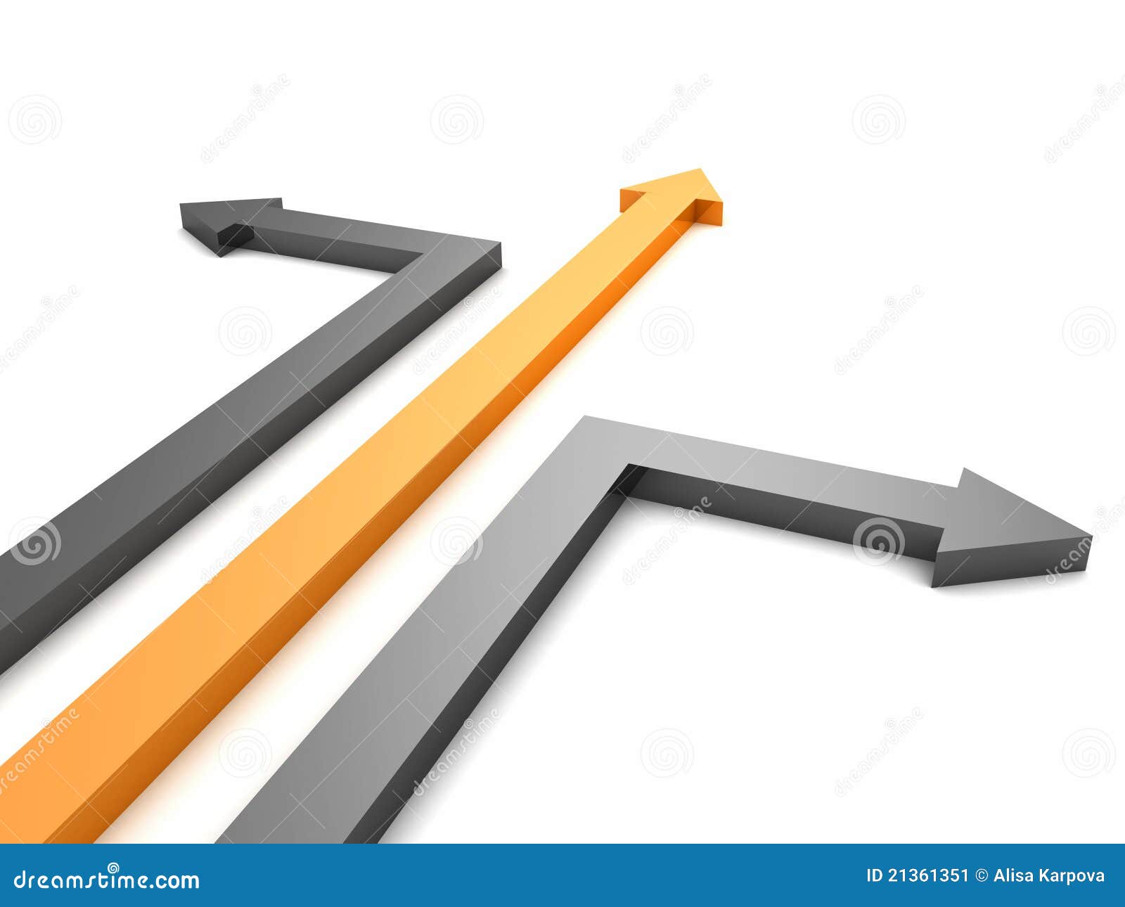 Orange and Gray Arrows To Different Directions Stock Illustration ...