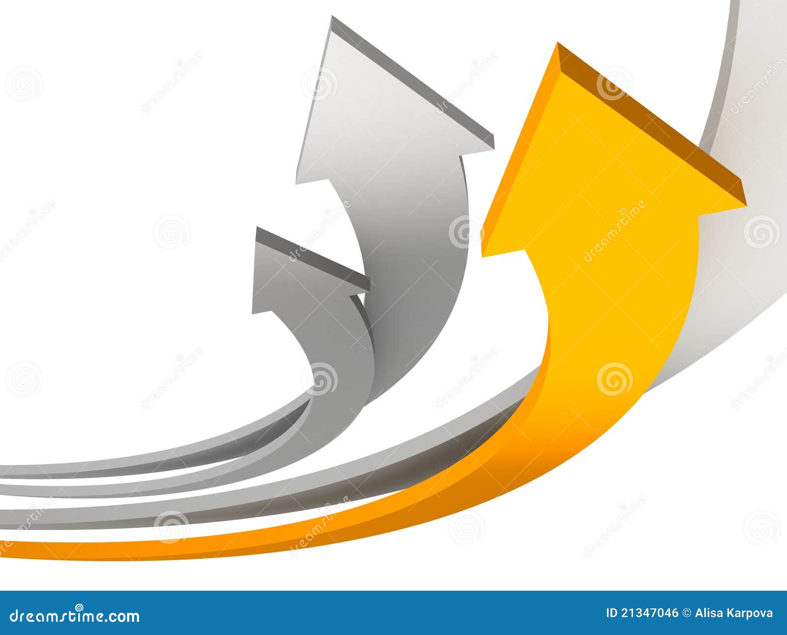 Orange and Gray Arrows Up Teamwork Success Concept Stock Illustration ...