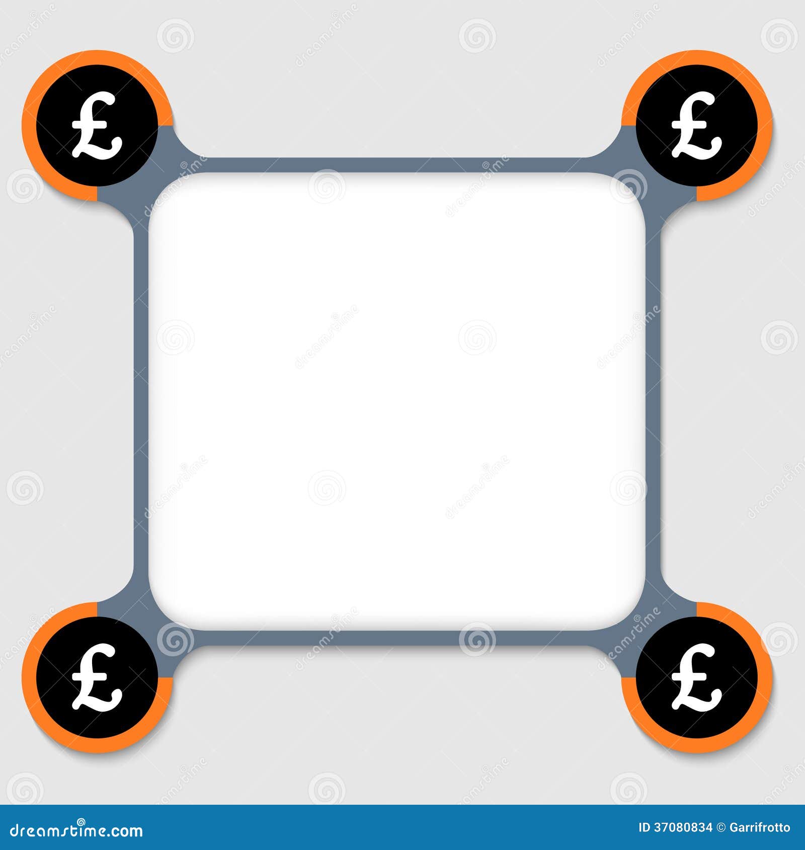 Orange and Gray Frame with Four Pound Signs Stock Vector - Illustration ...