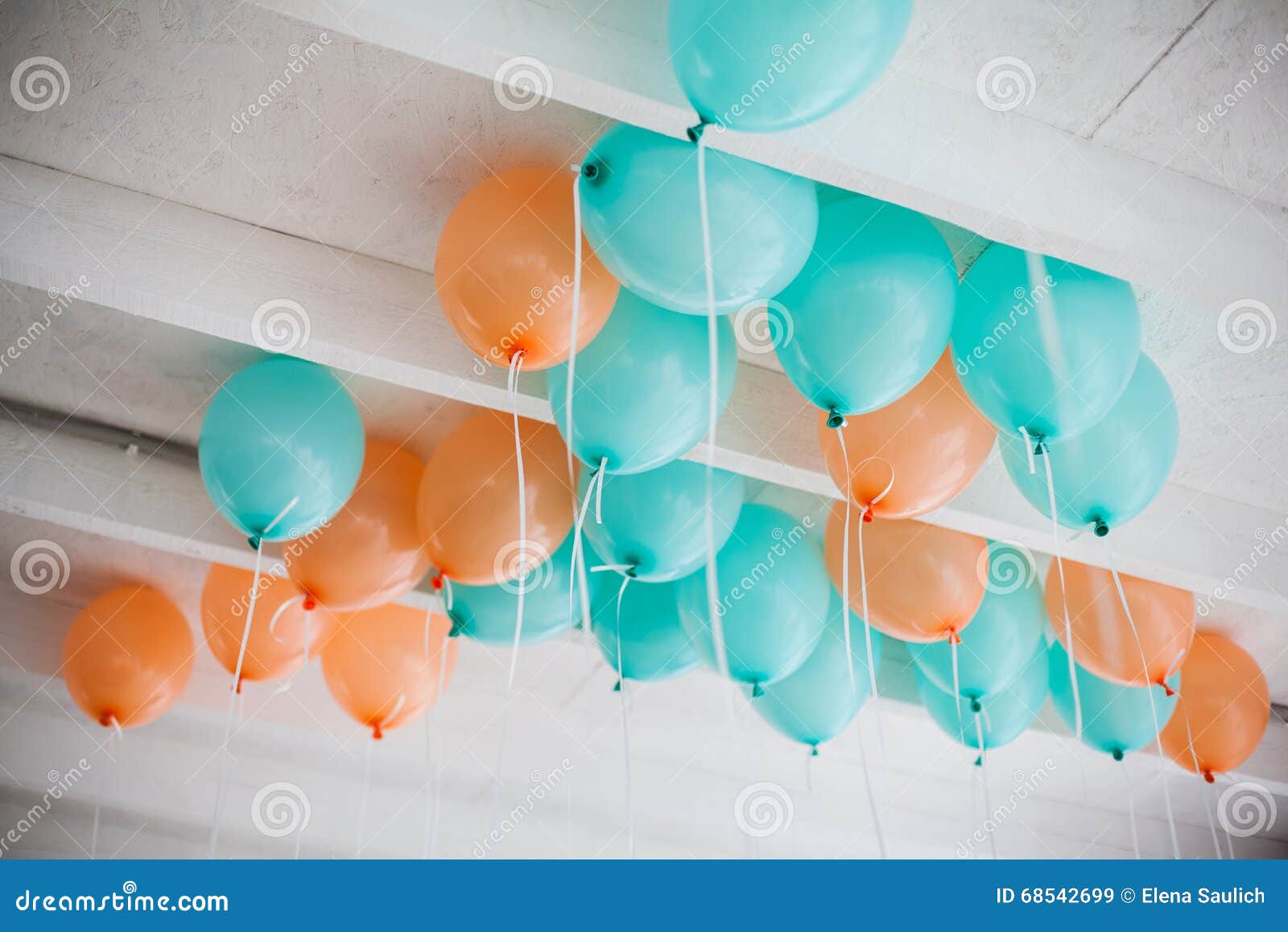 Orange and green balloons stock image. Image of blue - 68542699