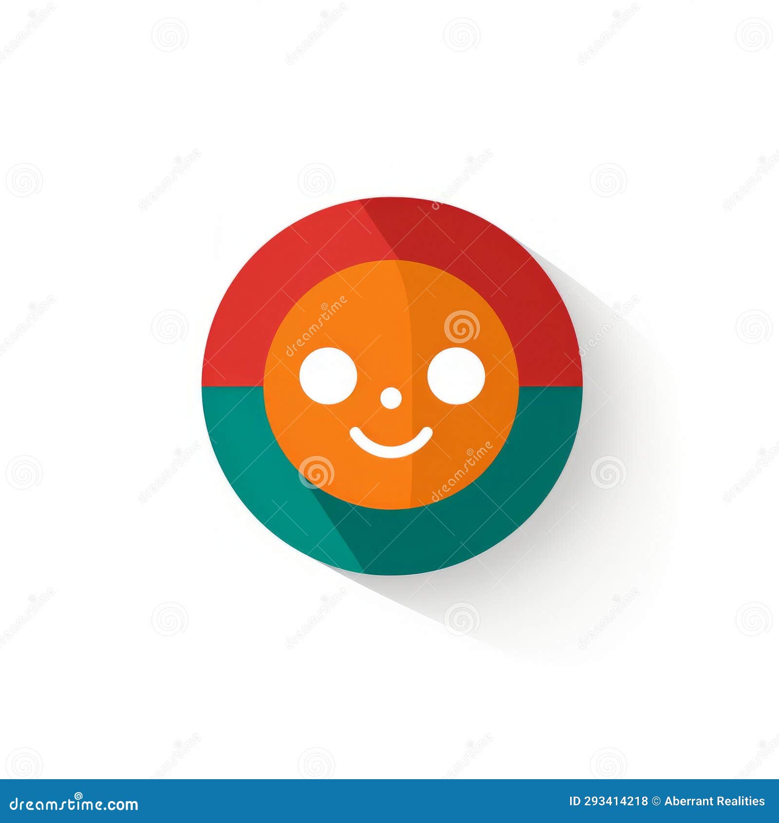 An Orange Green and Red Circle with a Smiley Face on it Stock ...