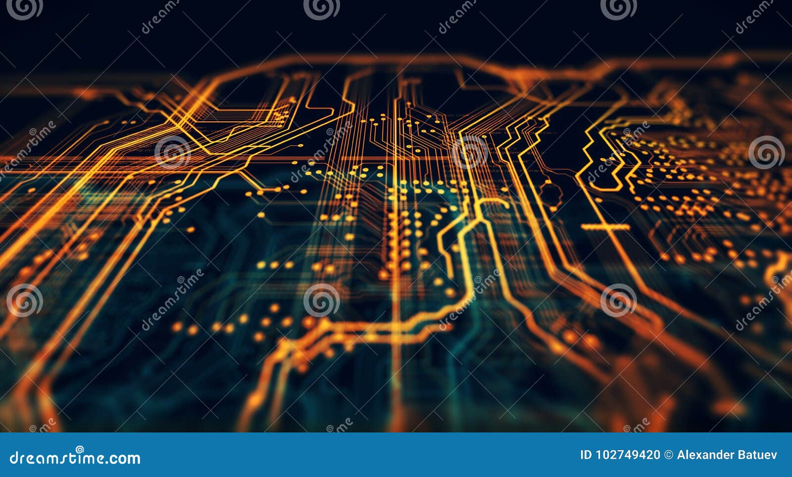 Printed Circuit Board in the Serve Executes the Code. Stock ...