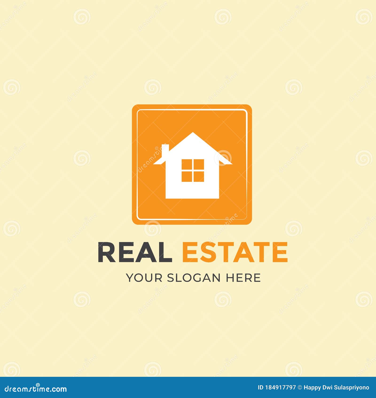 Orange and Grey Home Logo Vector. Real Estate Logo Template Stock ...