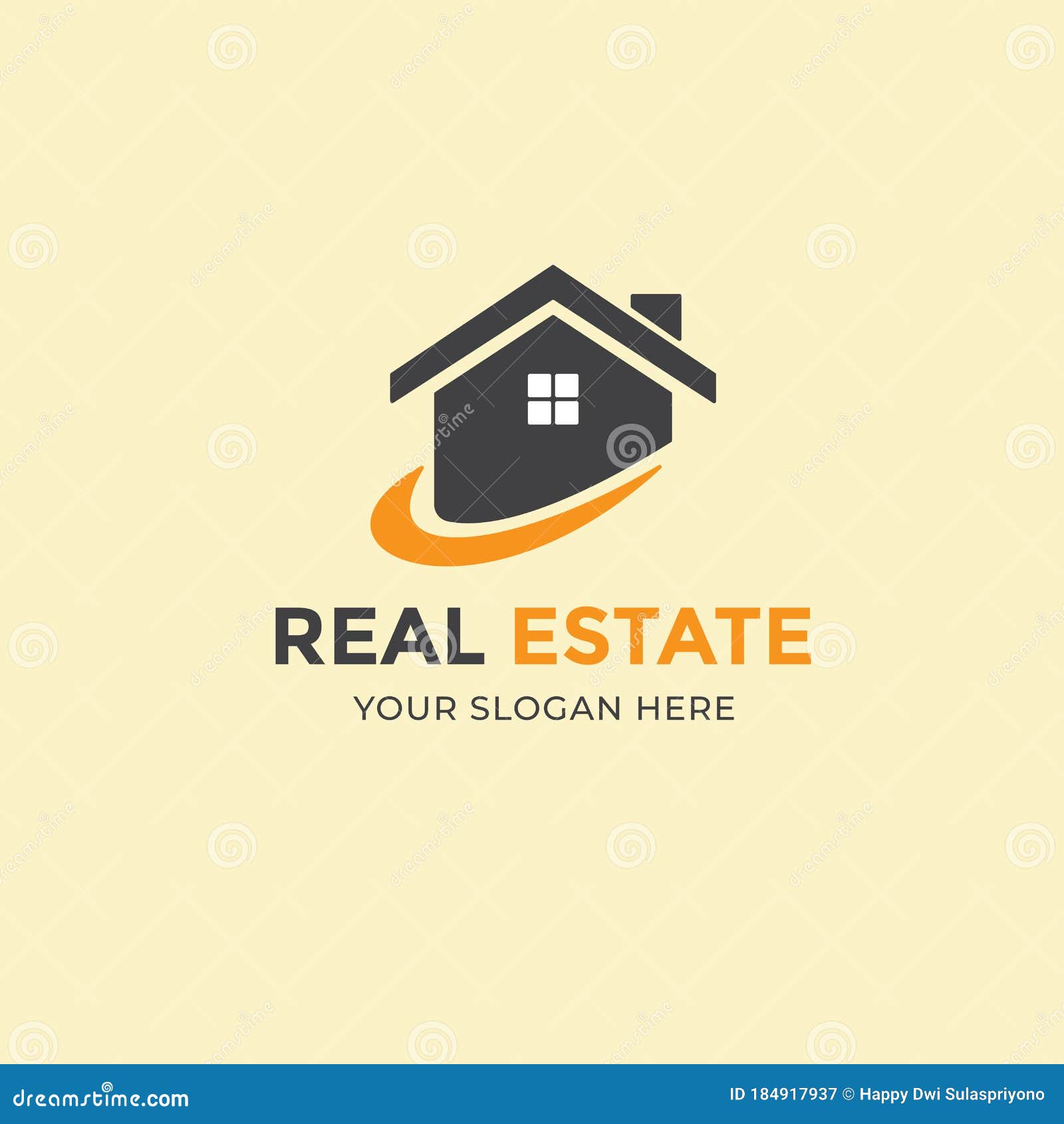 Orange and Grey Home Logo Vector. Real Estate Logo Template. Stock ...